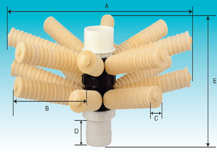 6" Flange 3" Riser tube ABS socket elbow Hub and lateral for Water filter