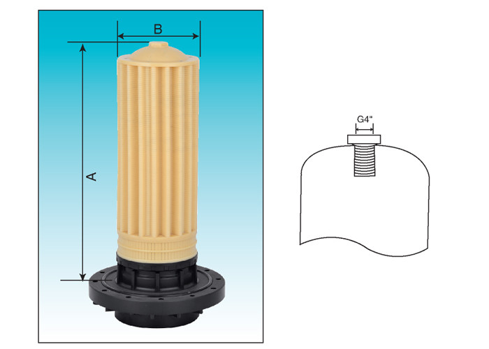Top mount water softener tank stack diffuser for fuidized bed & mixed ...